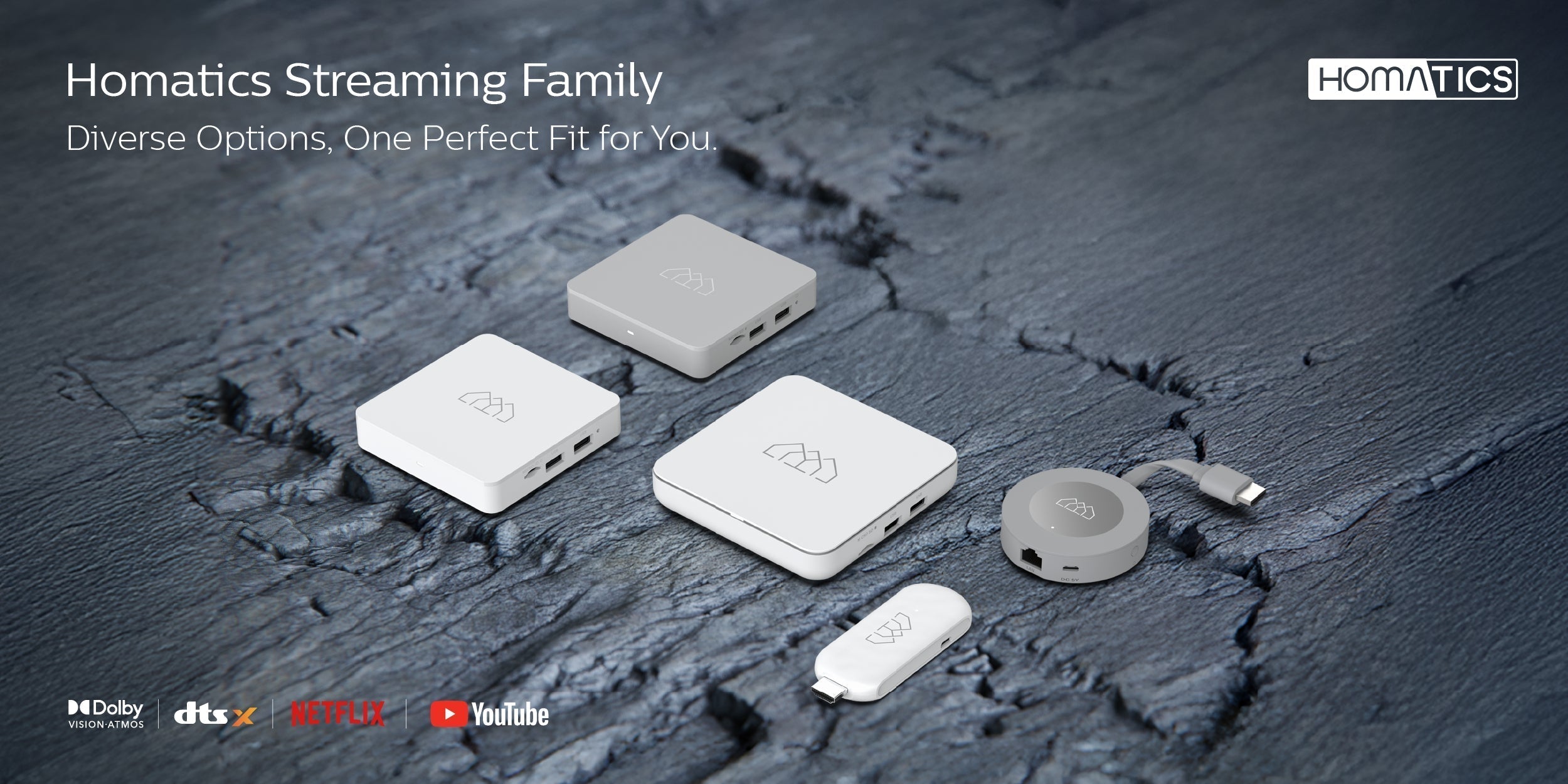 Meet the Homatics Streaming Device Family - Variety for Every Need!