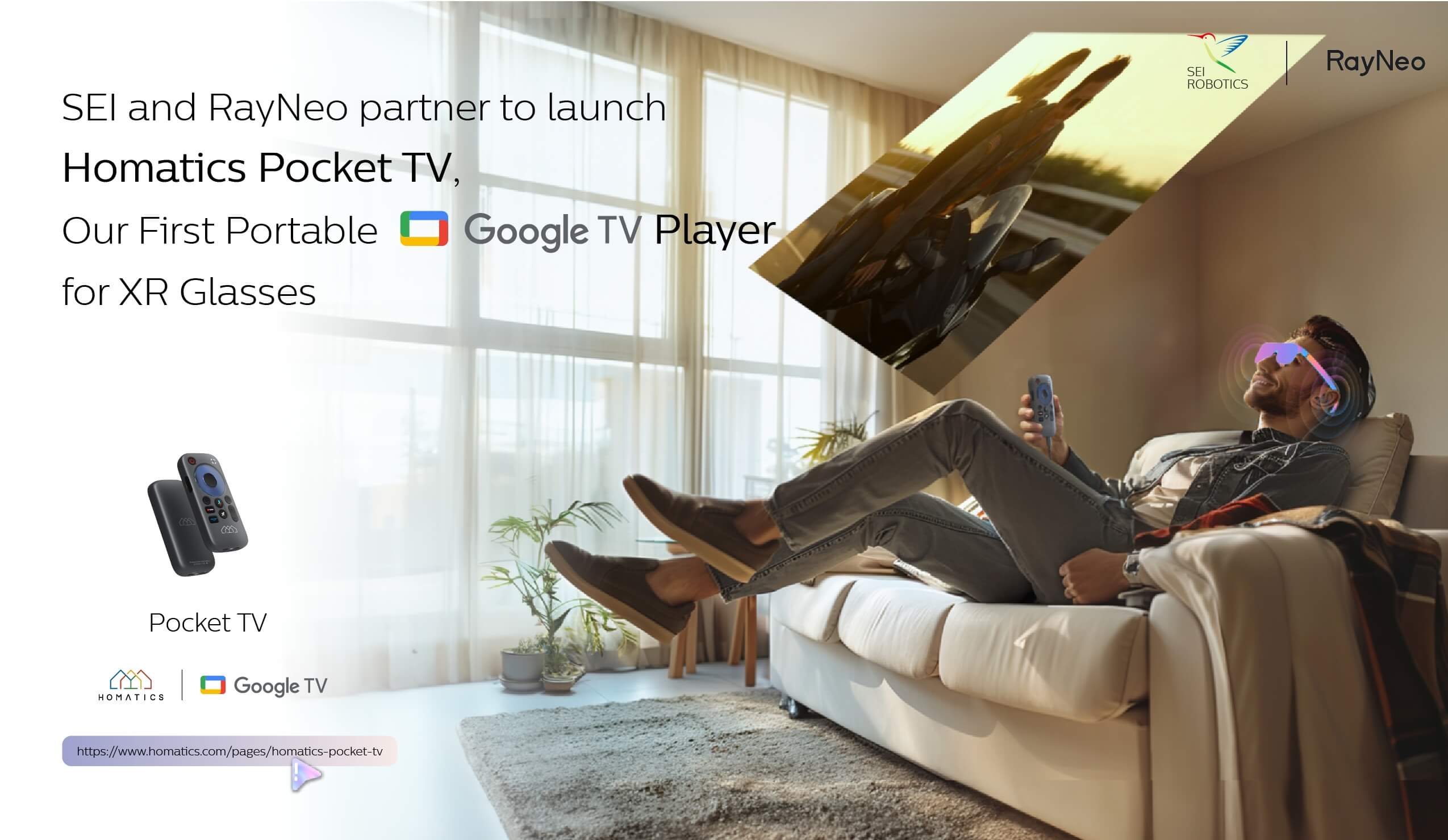 SEI and RayNeo partner to launch Homatics Pocket TV, Our First Portabl